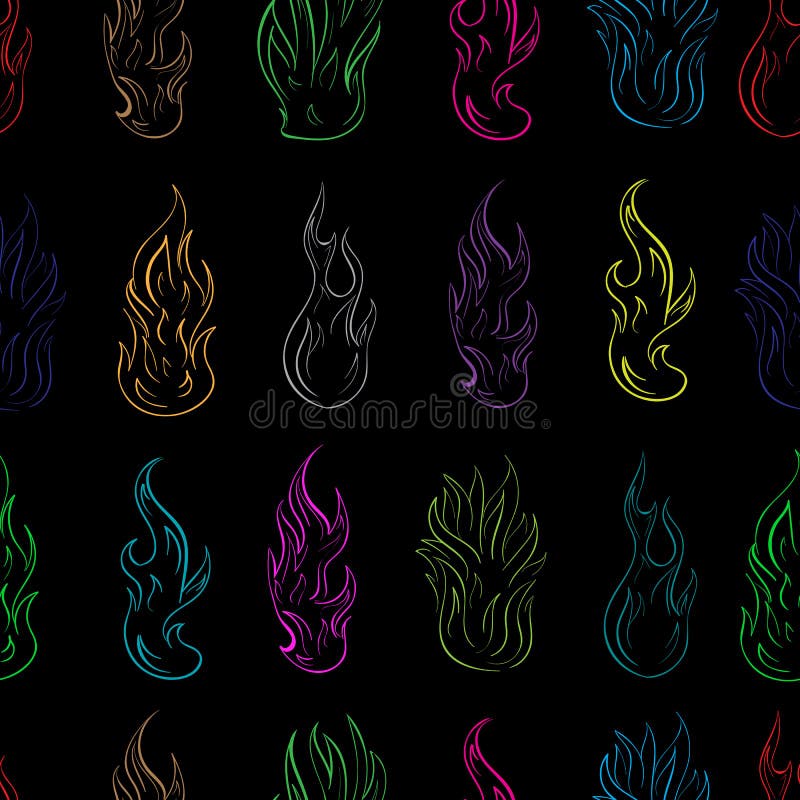 Contornos Sem Emenda Da Cor Do Fogo Ilustração do Vetor - Ilustração de ...
