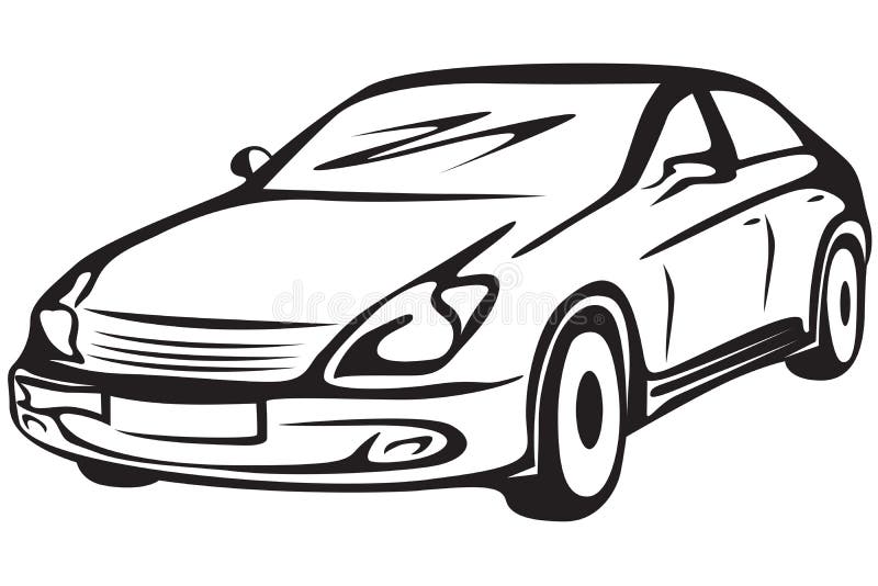Contour of the automobile stock vector. Illustration of contour - 23385075