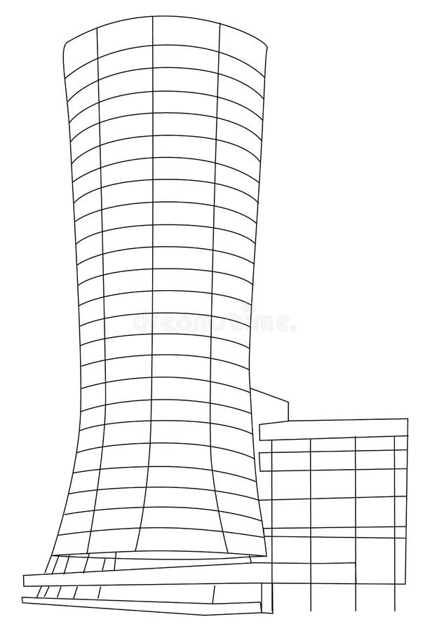 Contour Building stock vector. Illustration of facade - 42235404