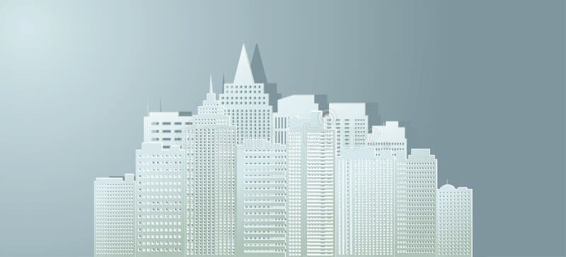 Contour of Buildings in the City Stock Vector - Illustration of blue ...