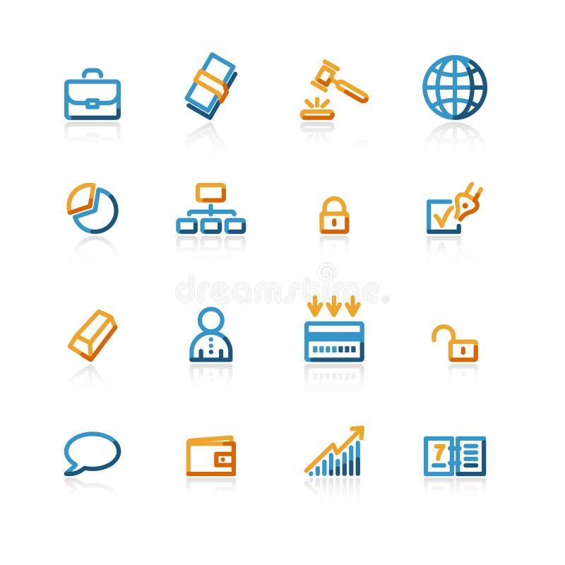 Red business icons stock vector. Illustration of computer - 2631050
