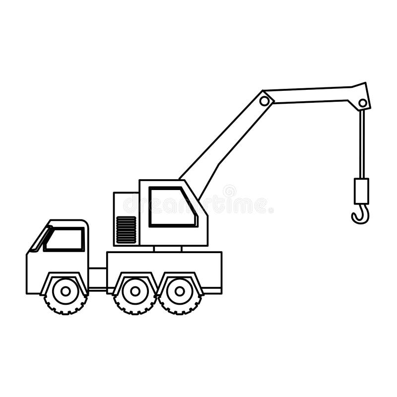 Contour car crane icon stock illustration. Illustration of industrial ...