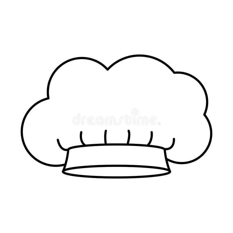Contour of Chefs Hat in Cloud Shape Stock Vector - Illustration of ...