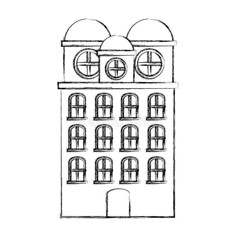Contour City Building Icon Image Stock Illustration - Illustration of ...