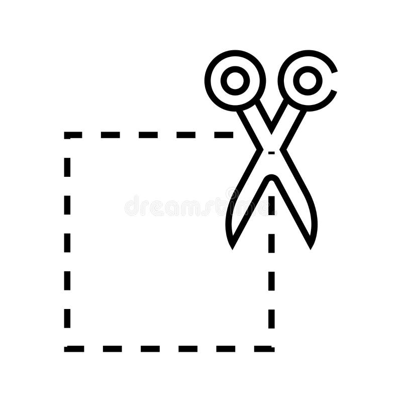 Contour Cutting Line Icon, Concept Sign, Outline Vector Illustration ...