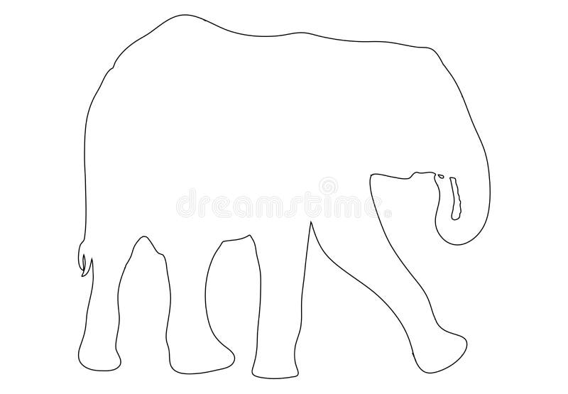 Contour D'un éléphant Africain Illustration de Vecteur - Illustration ...