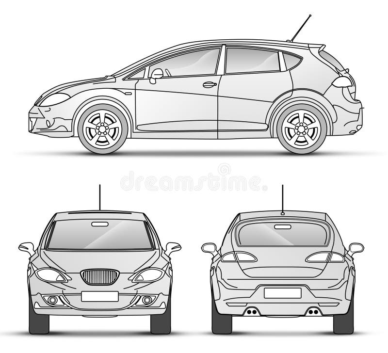 Contour De Voiture. Illustration Vectorielle. Illustration de Vecteur ...