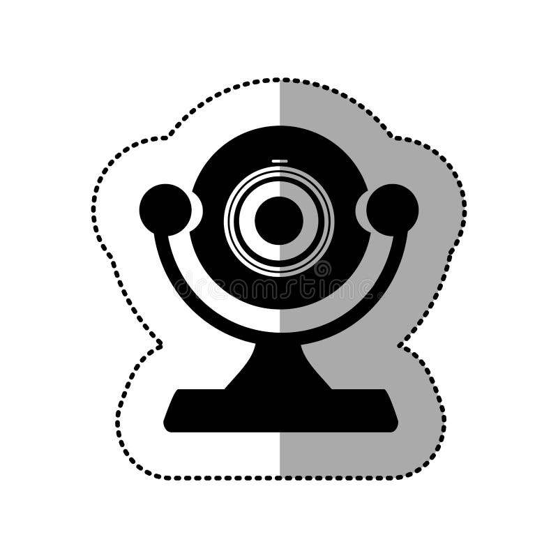 Contour Digital Computer Camera Icon Stock Illustration - Illustration ...