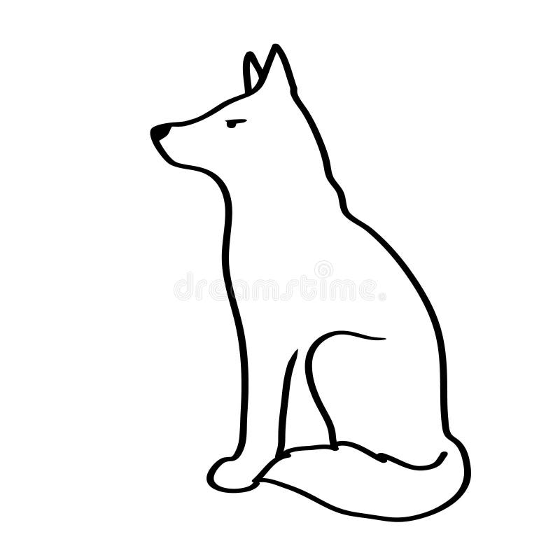 Contour of a dog stock vector. Illustration of draw, cartoon - 65717800