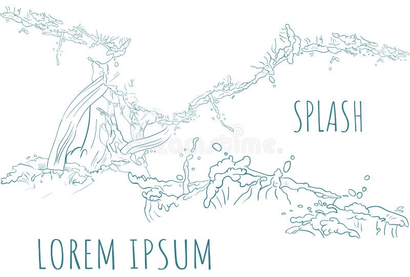 Doodle Splash Frame Set Isolated on White Background. Vector Stock ...