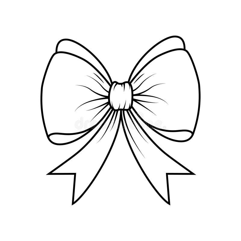 Contour Drawing of a Bow. Coloring Book Stock Vector - Illustration of ...