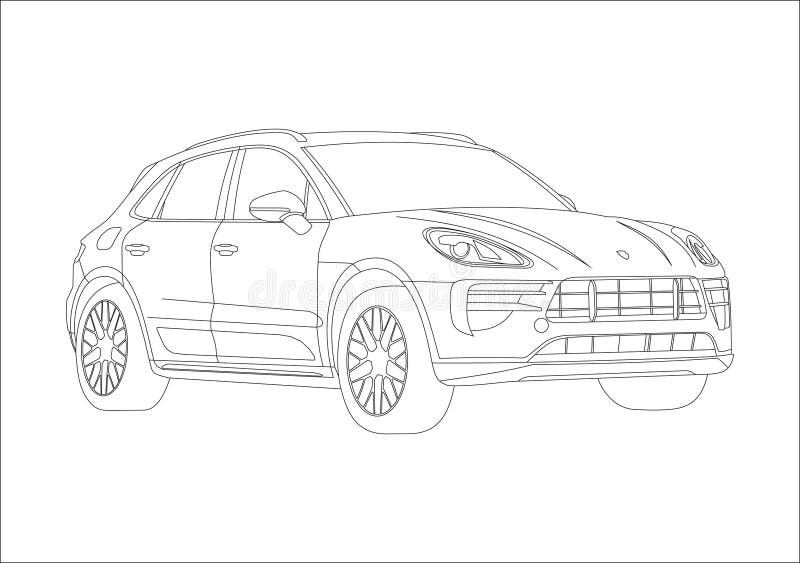Vector car layout stock vector. Illustration of macan - 237400343