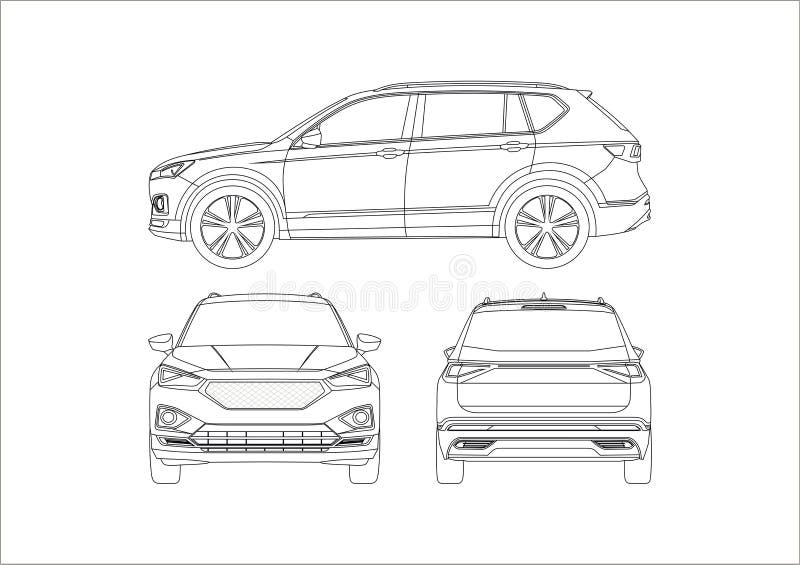 Suv Line Drawing Stock Illustrations – 1,430 Suv Line Drawing Stock ...