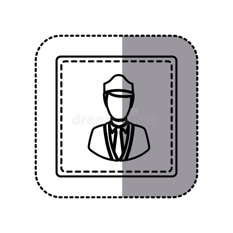 Contour Emblem Guard Person Icon Stock Illustration - Illustration of ...