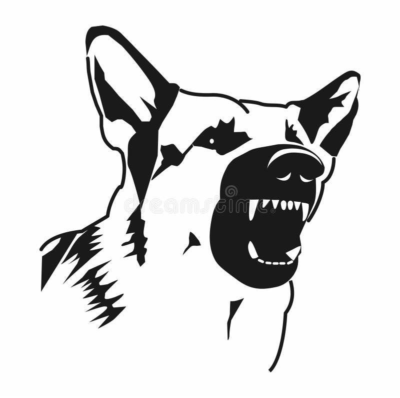 Contour Evil Dog. Stylized Illustration Stock Vector - Illustration of ...