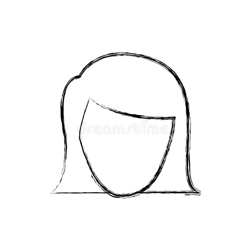 Contour Face Formal Woman Icon Stock Illustration - Illustration of ...