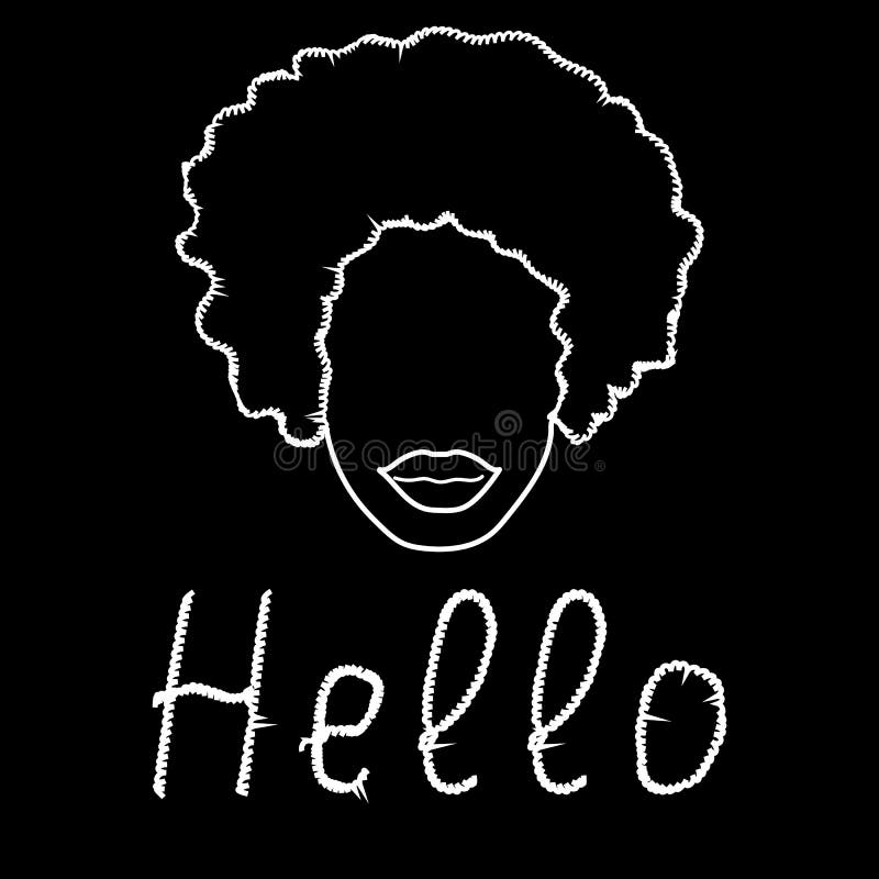 Contour of a Female Face on a Dark Background and a Welcome Text ...