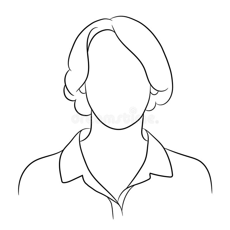Contour of a Female Head without Face Illustration Stock Vector ...
