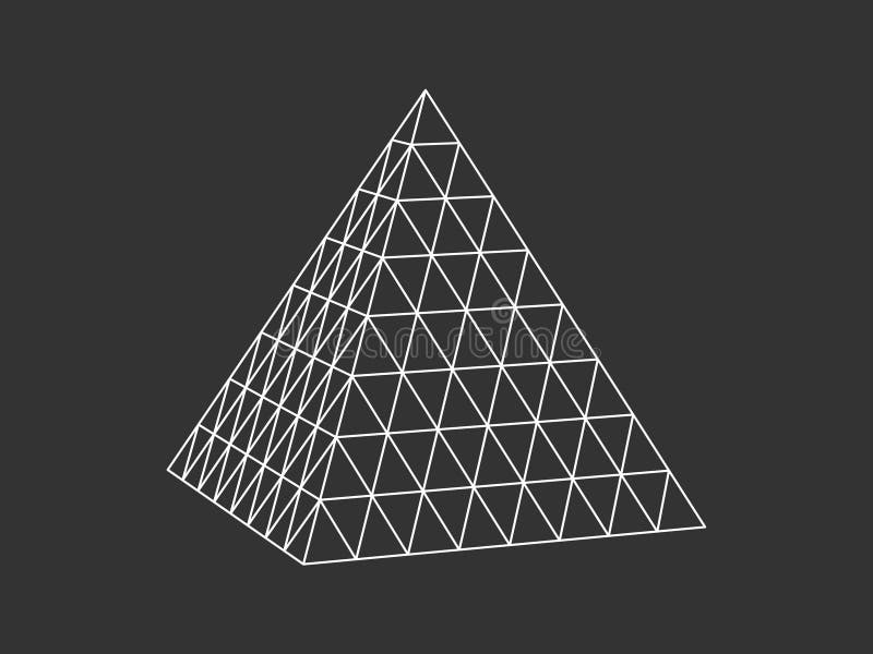 Geometric Net Pyramid Stock Illustrations – 478 Geometric Net Pyramid ...