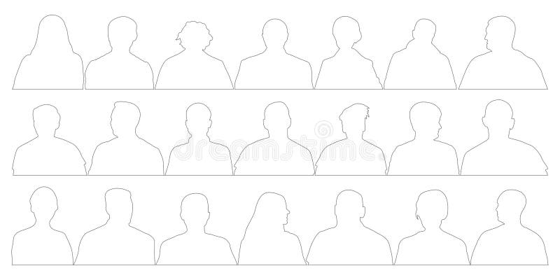 Contour of Group People in Auditorium. Vector Illustration Stock Vector ...