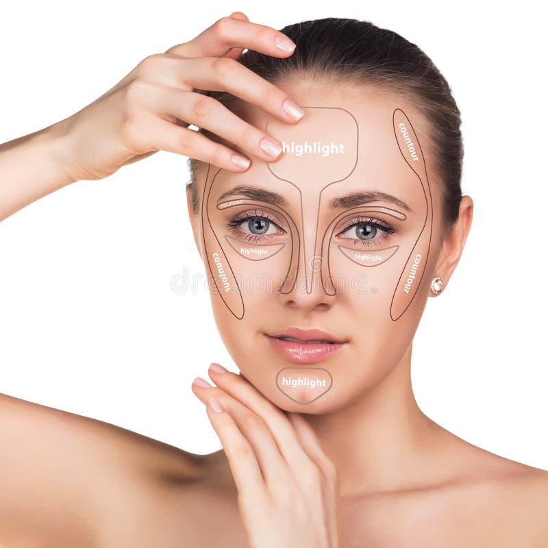 Contour and Highlight Makeup. Stock Image - Image of fashion, cosmetic ...