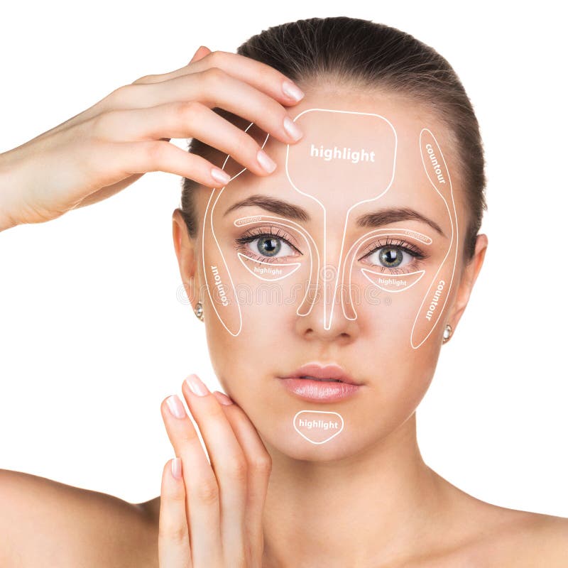 Contour and Highlight Makeup. Stock Photo - Image of bronzer, line ...