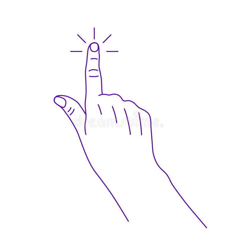 Contour of Human Hand. Vector Gesture Illustration. Concept of ...