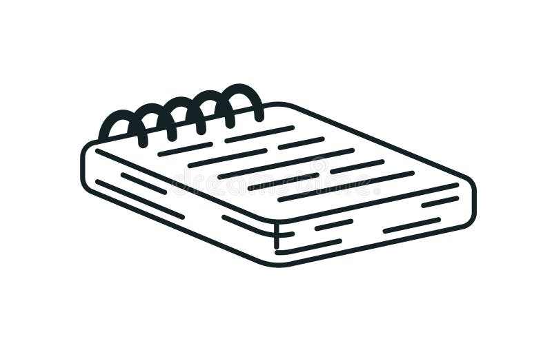 Contour Icon of Notebook with Rings. Lineart Notepad for Writing Ideas ...