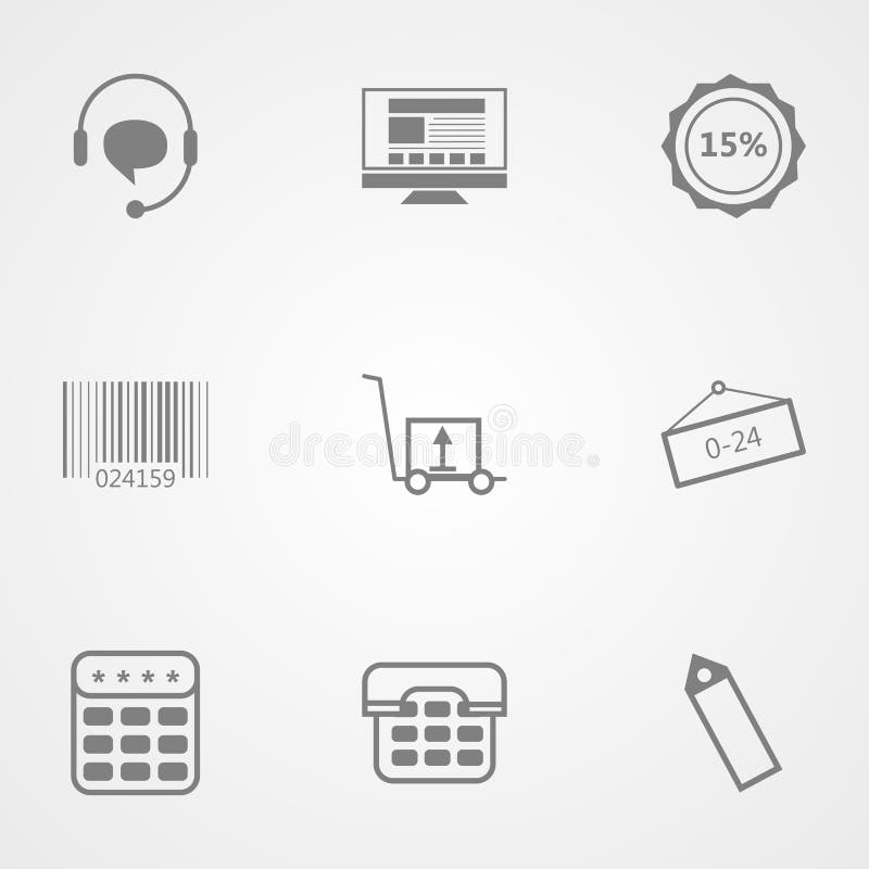 Contour Icons for Online Store Stock Vector - Illustration of icon ...