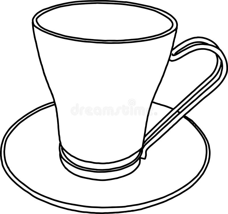 Contour image of a cup stock illustration. Illustration of coffee ...