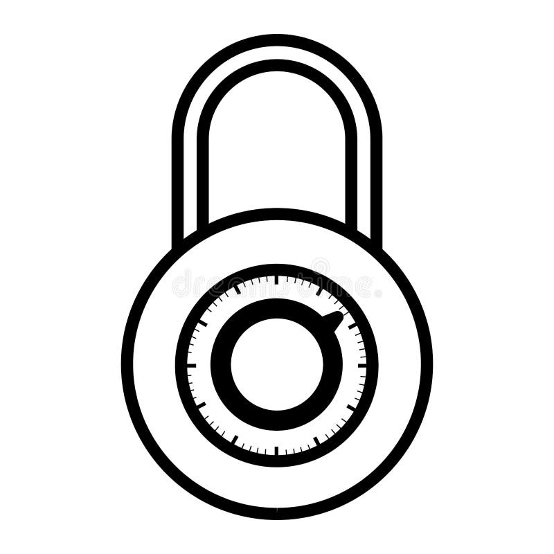 Contour Key Lock with Circular Body and Shackle Stock Vector ...