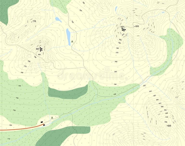 Map Contour Hike Route Stock Illustrations – 54 Map Contour Hike Route ...