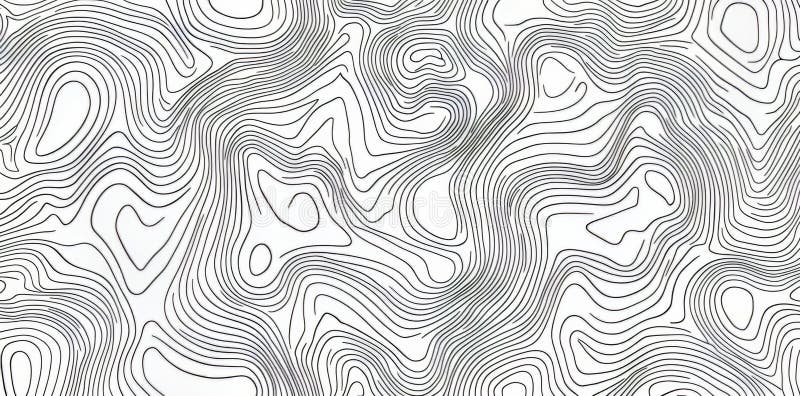 Contour Map Contour Background. White Wave Paper Curved Relief Abstract ...
