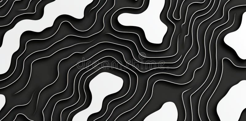 Contour Map Highlighting Abstract Land Relief. Patterns from ...