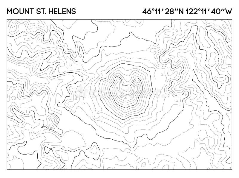 Contour Map of Mount St. Helens Showcasing Detailed Elevation Lines ...