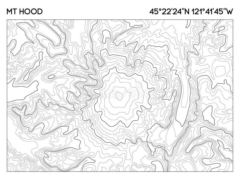 Contour Map of Mt Hood Featuring Detailed Elevation Lines and ...