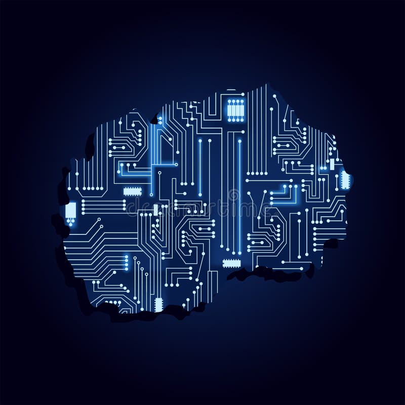Map of North Macedonia with Electronic Circuit Stock Vector ...