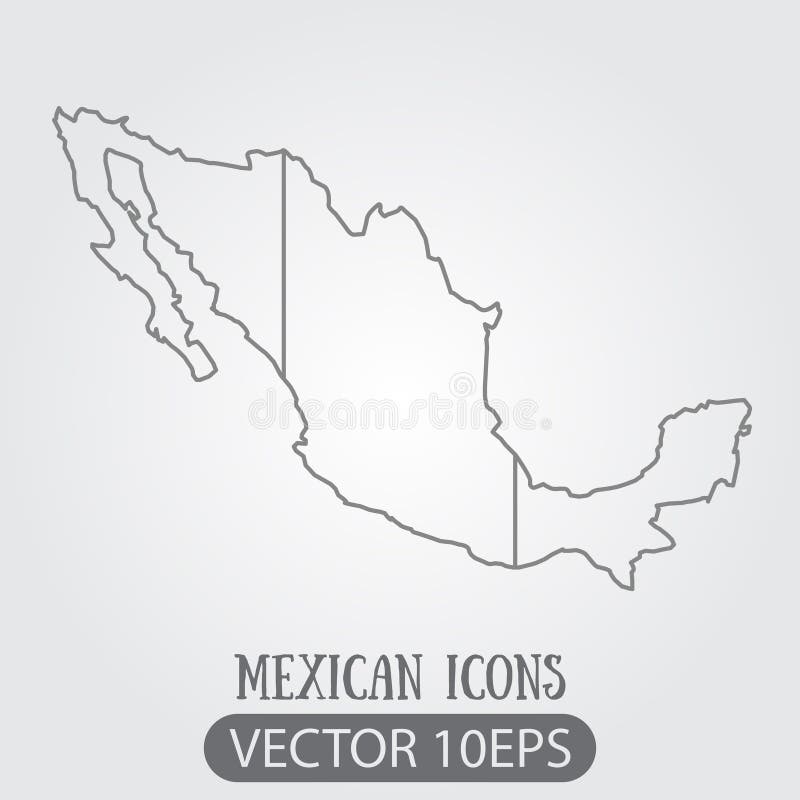 Contour Maps of Mexico Isolated Outline Drawing for Coloring Stock ...