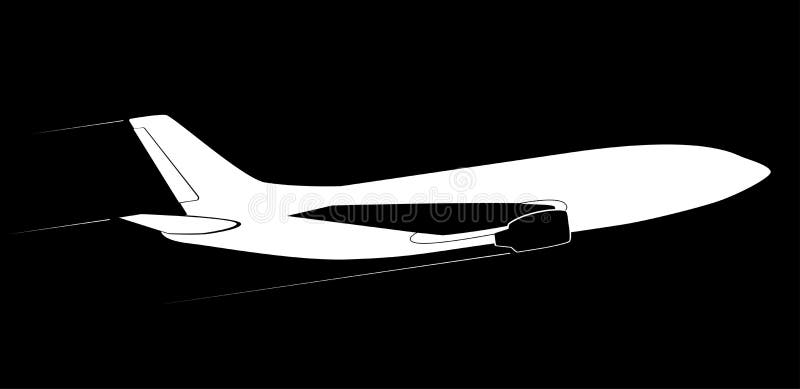 The Contour of the Modern Jet Aircraft. Side View. in Flight Stock ...