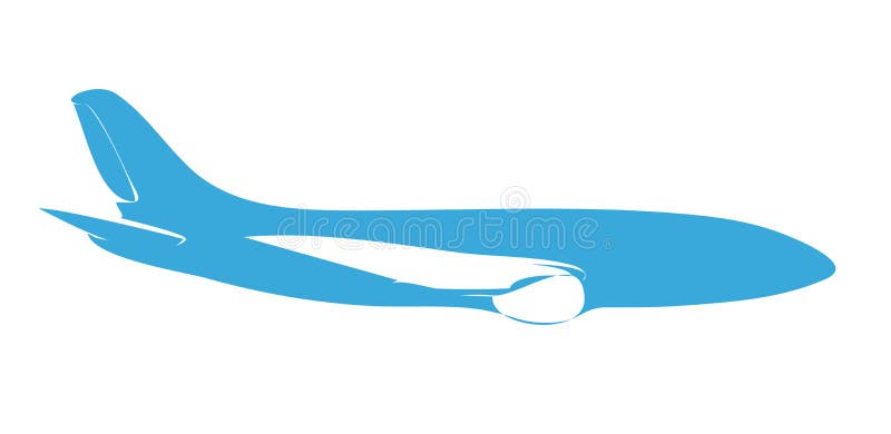 The Contour of the Modern Jet Aircraft. Side View. in Flight Stock ...