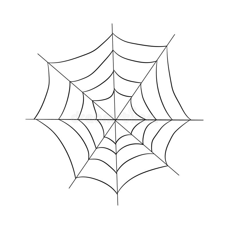 Contour Pattern of a Web. Drawing by Hand Stock Vector - Illustration ...