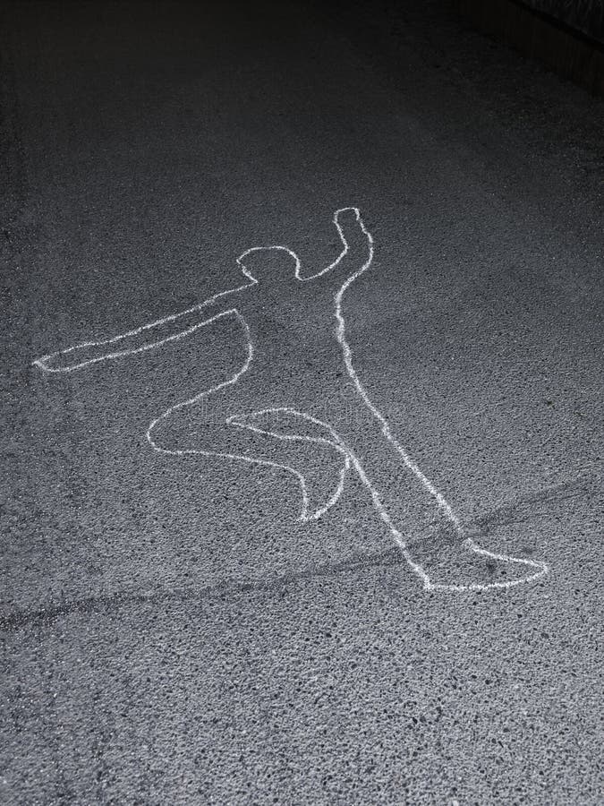 Contour of a person stock image. Image of criminal, scrawl - 9346989