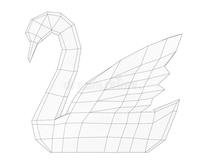 Swan Geometric Line Art Design. Contour for Tattoo, Logo, Emblem and ...