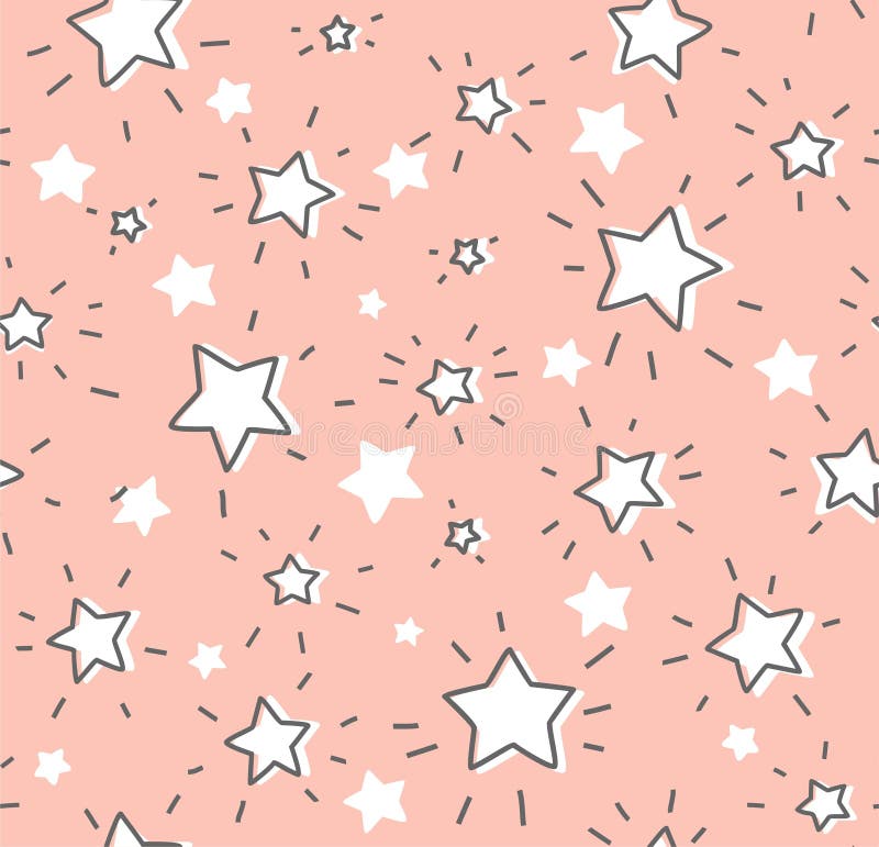 Pink Stars, Purple Background, Seamless, Vector. Stock Vector ...