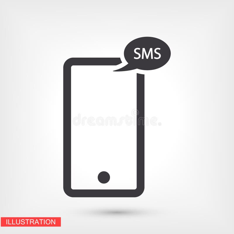Contour Sms Phone Icon Isolated on Application, Sms Phone Logo, User ...