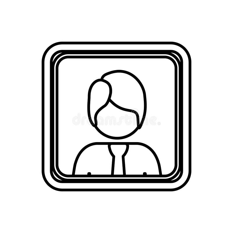 Contour Square Border with Silhouette Half Body Man with Suit Stock ...