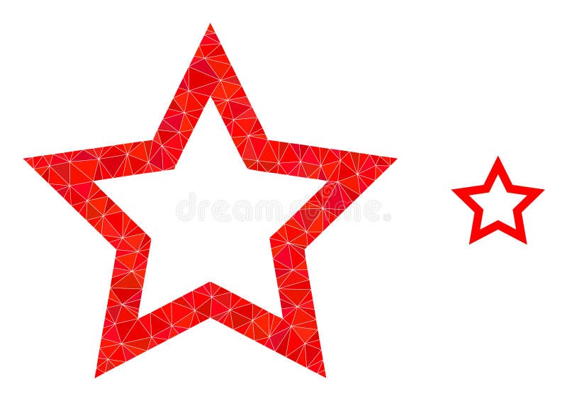 Contour Star Polygonal Lowpoly Flat Icon Stock Vector - Illustration of ...