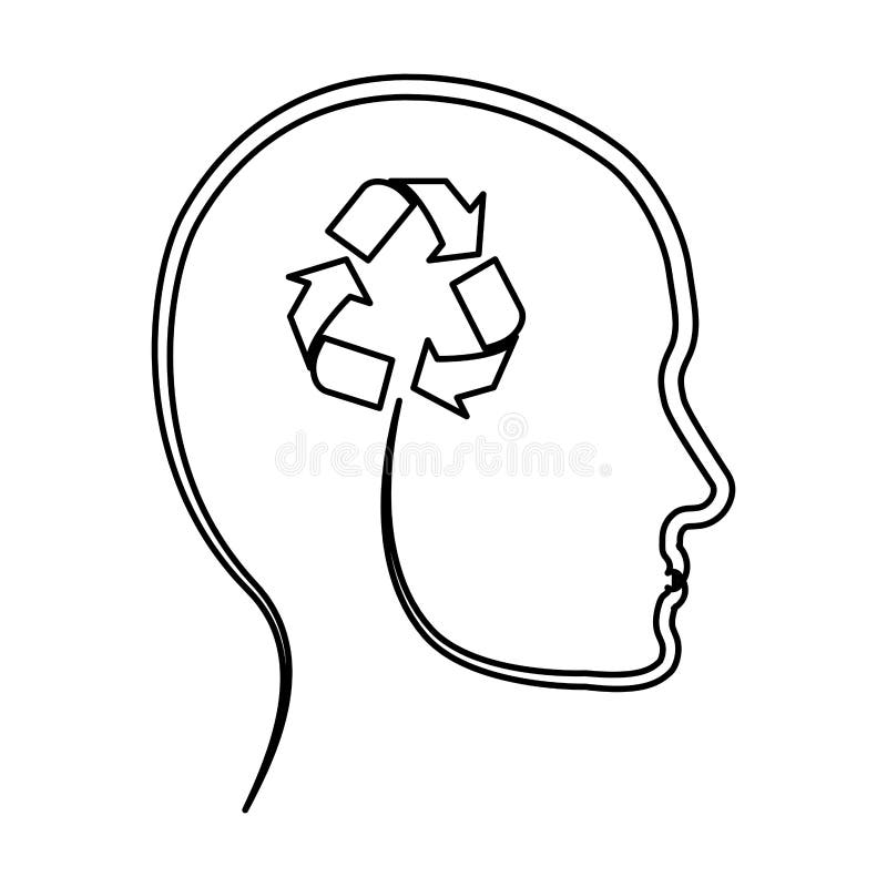 Contour Think Clean the World Icon Stock Illustration - Illustration of ...