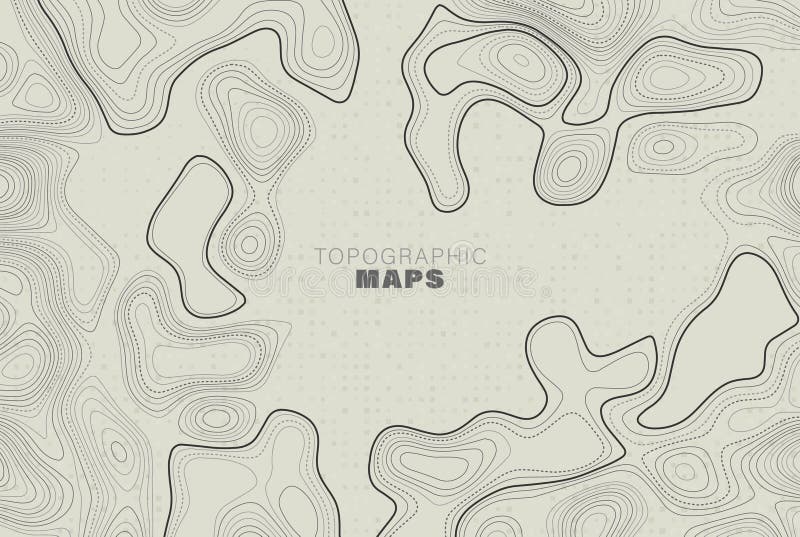 Contour Topographic Map Abstract Vector Background Linear Topographic Map Vector Stock Image