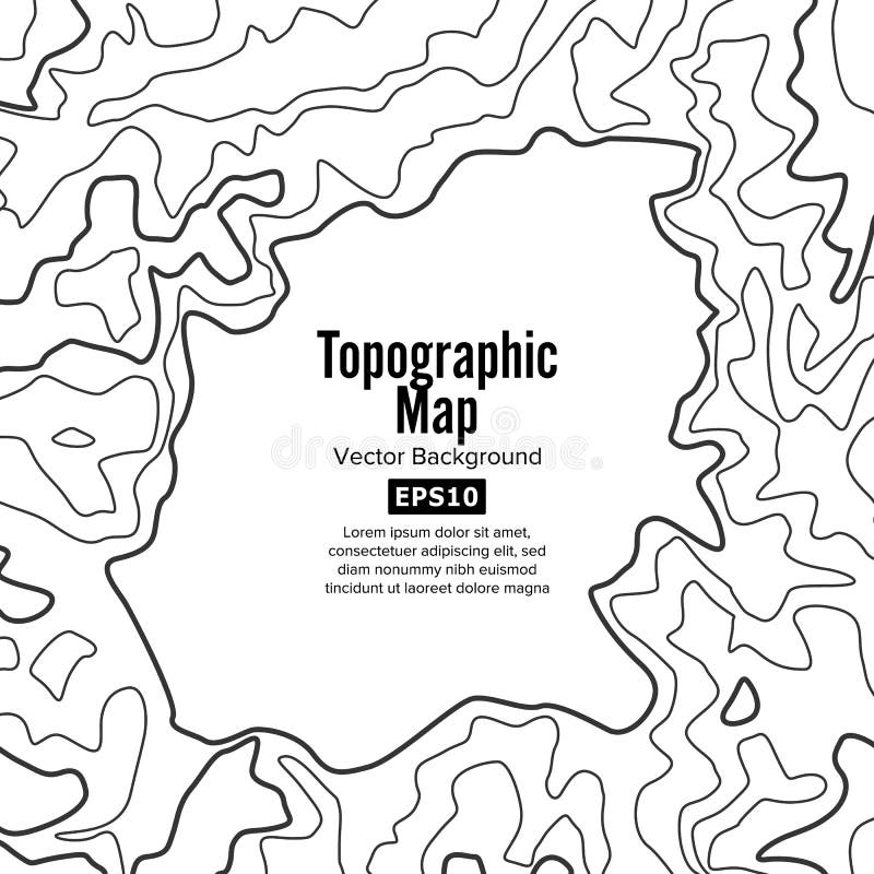 Contour Topographic Map Vector. Geography Wavy Backdrop. Cartography ...